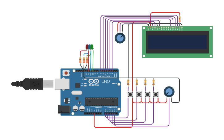 Circuit design LCD - Tinkercad