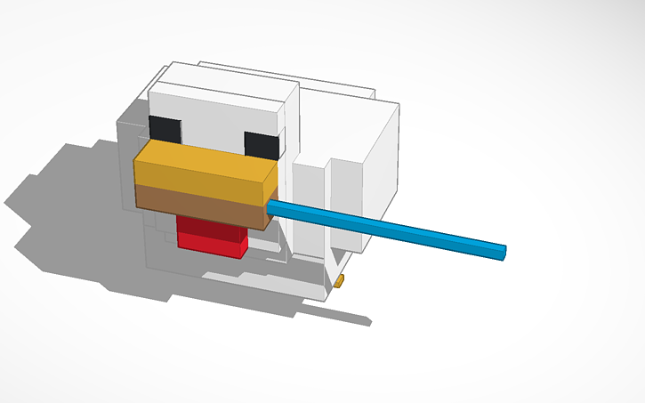 3D design Minecraft Chicken with ligh tsaber | Tinkercad