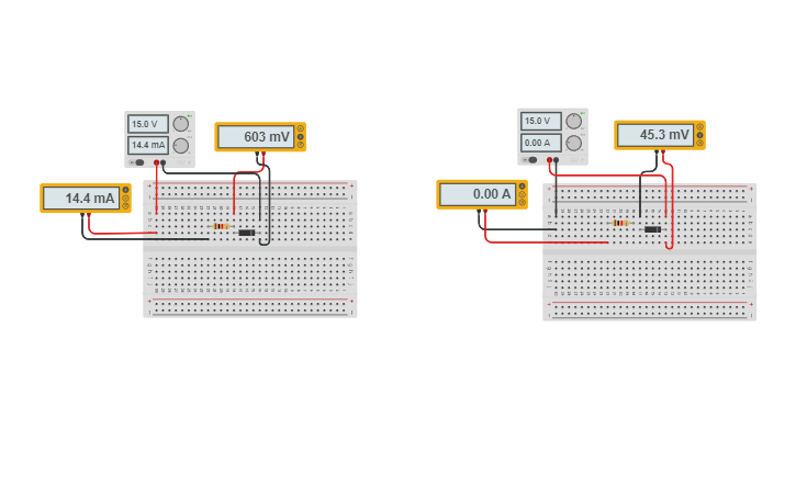 Circuit design I-V characteristics of zener diode | Tinkercad