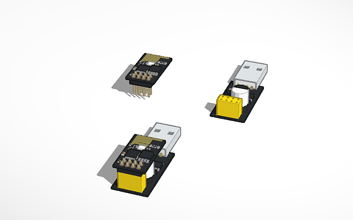 3d Design Esp8266 Esp 01 And Uart Programmer Tinkercad