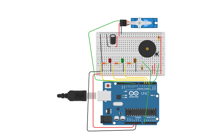 Circuit design Knock Lock - Tinkercad