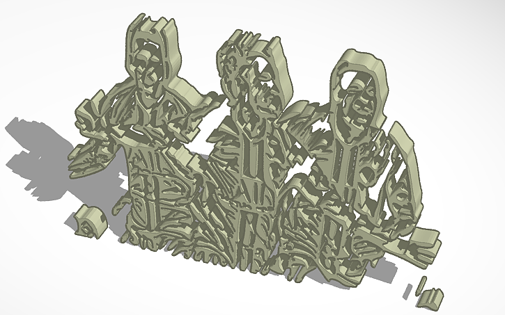 3D design Mbappe Messi and Neymar - Tinkercad