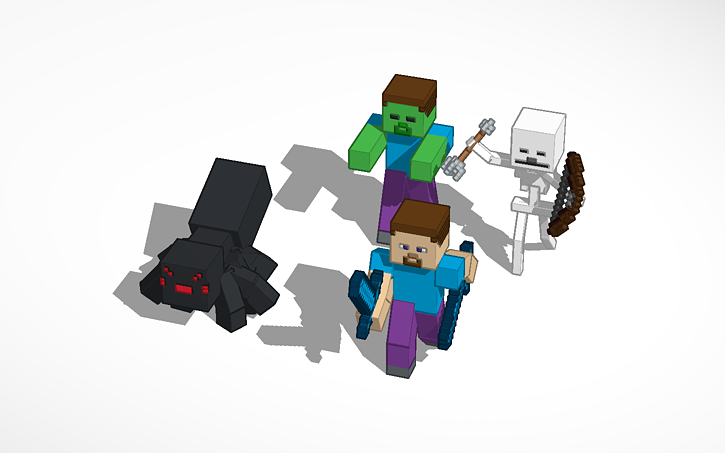 3D design minecraft mobs - Tinkercad