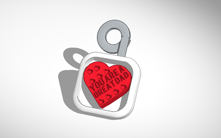 3D design Father's Day Keychain #Father'sDay - Tinkercad
