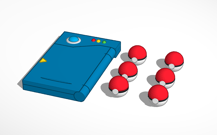 3D design Blue Pokedex Set - Tinkercad