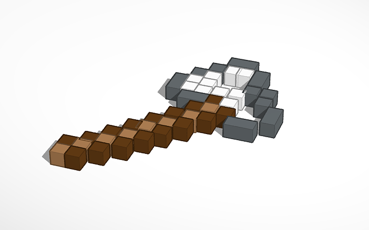 3D design MINECRAFT AXE - Tinkercad