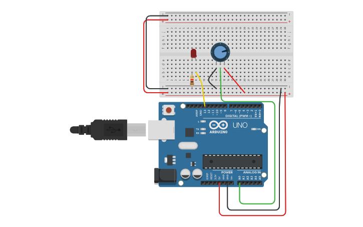 Circuit design Input Device Potentiometer - Tinkercad