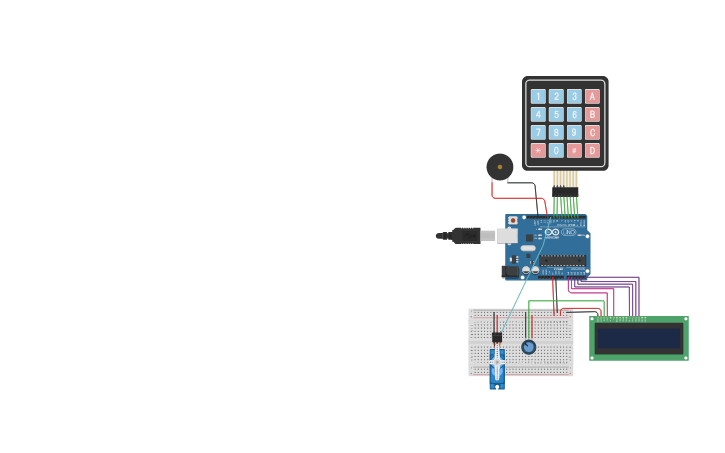 Circuit design LCD_KeyPad_lock | Tinkercad