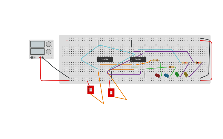 Circuit design 2 : 4 Decoder - Tinkercad