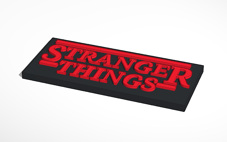 3D design STRANGER THINGS LOGO - Tinkercad