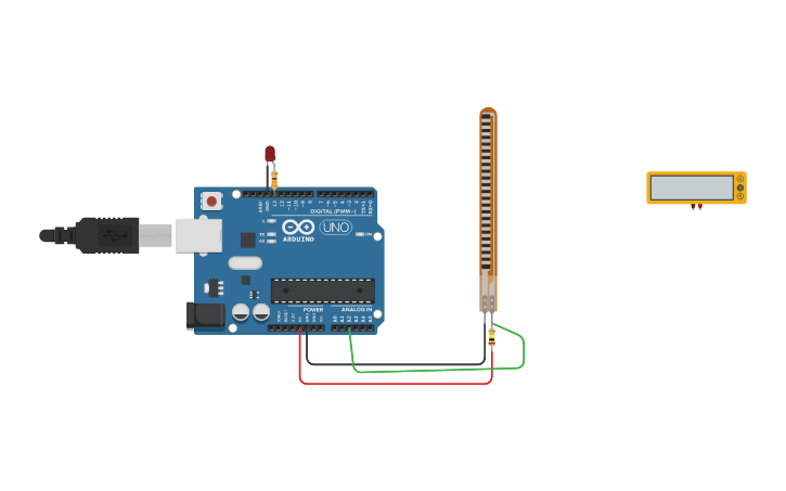 Circuit design flex sensor - Tinkercad