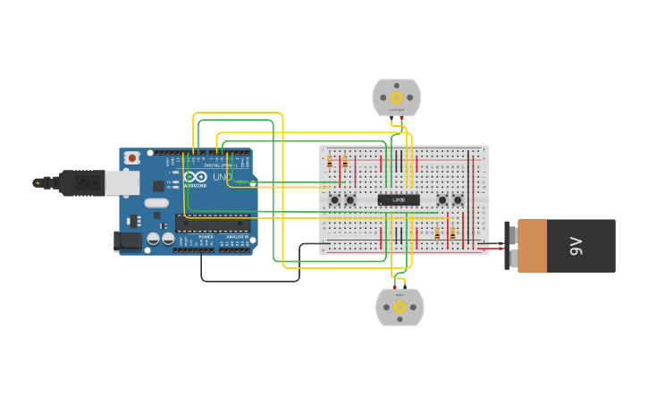 Circuit design Arduino Motor Driver - Tinkercad