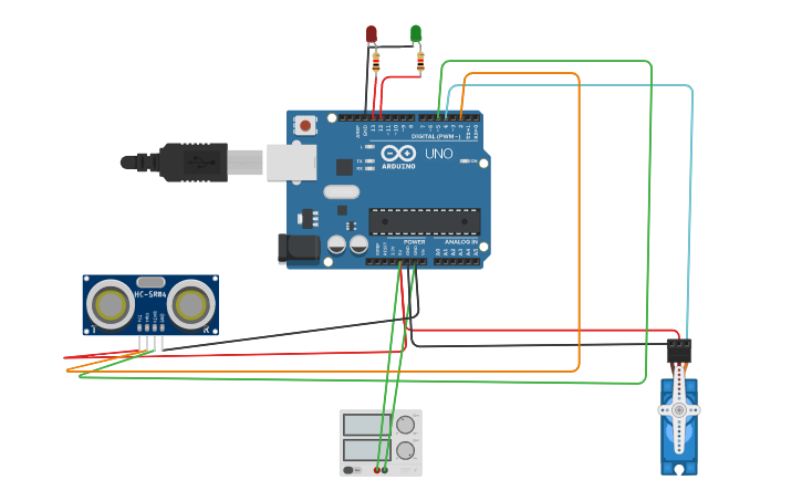 Circuit design using sensor - Tinkercad