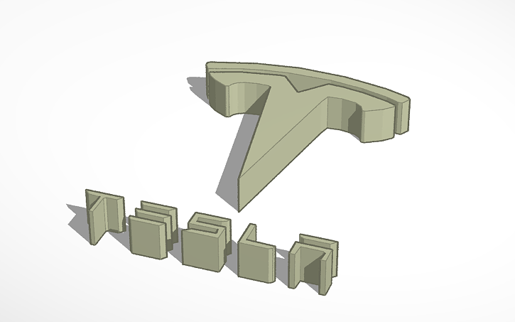 3D design TESLA LOGO | Tinkercad