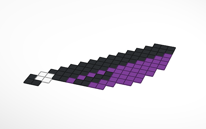 3D design Pixel art dark sword | Tinkercad