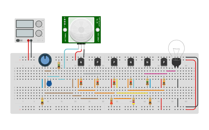 Circuit design Ampli pot move - Tinkercad