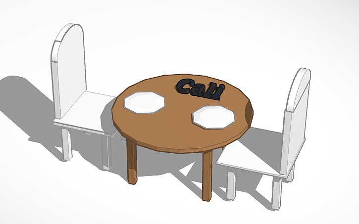 3D design Table and chairs | Tinkercad