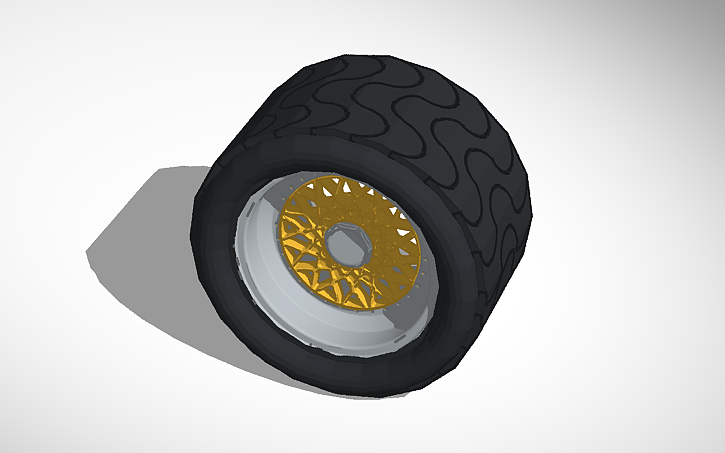 3D design bbs rim with tires i made - Tinkercad