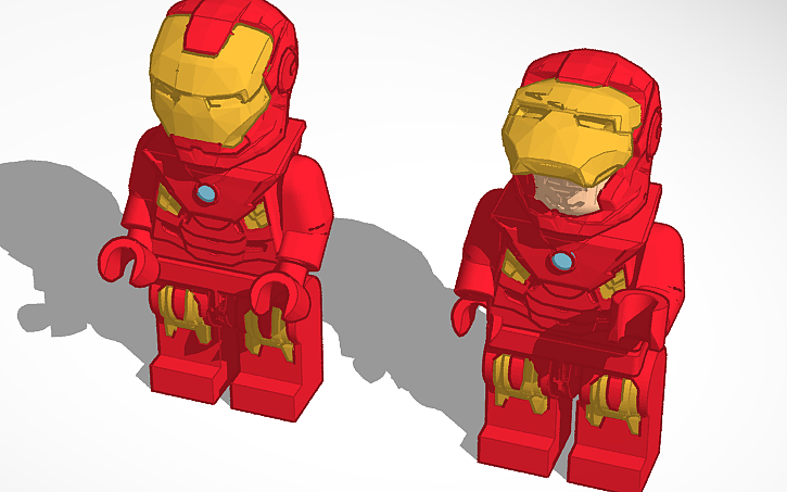 3D design Iron Man Lego - Tinkercad