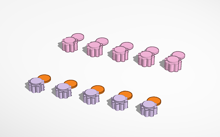 3D design 2 sets of gonggi pieces - Tinkercad