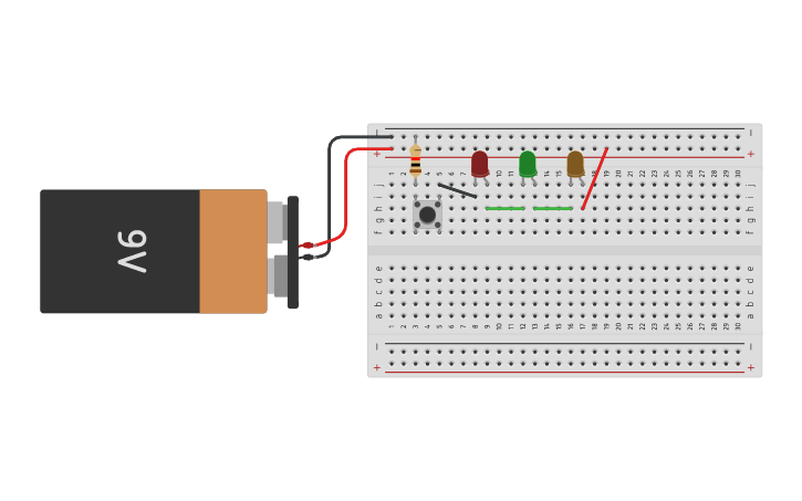 Circuit design circuito en paralelo con resistencia y led - Tinkercad