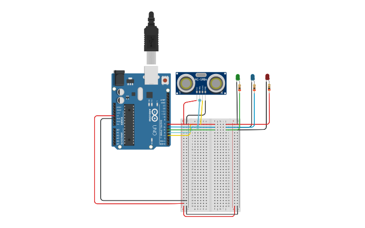 Circuit design IoT Distance Measuring | Tinkercad