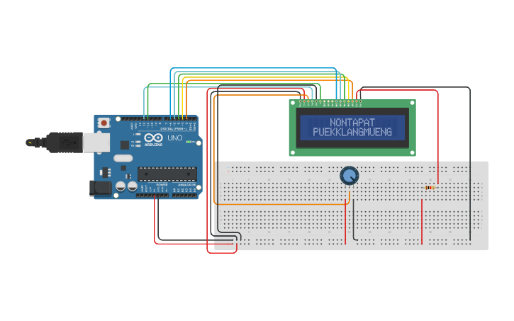 Circuit design LCD - Tinkercad