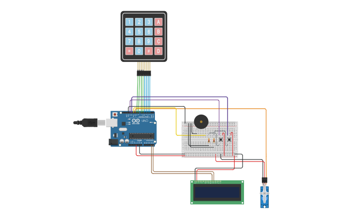 Circuit Design Proyecto Cerradura Eléctrica Tinkercad