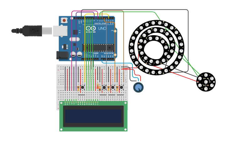 Circuit design Copy of NeoPixel Ring - Tinkercad