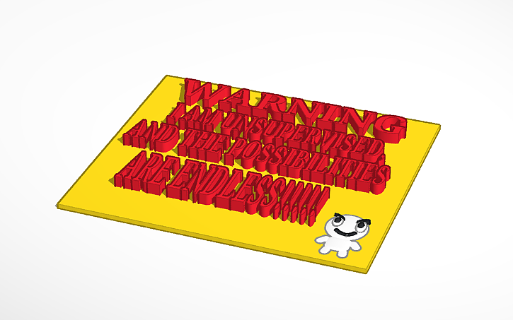 3d Design Warning Sign Tinkercad