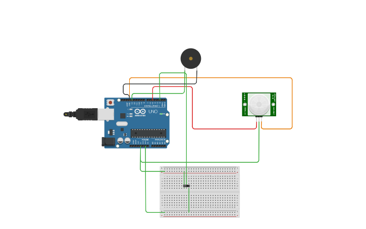 Circuit Design Burglar Alarm System Tinkercad