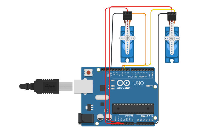 Circuit design connect in arduino - Tinkercad