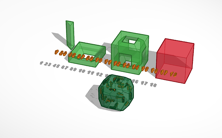 3D design Dado 18L - Tinkercad