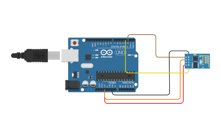 Circuit design ESP8266 - Tinkercad