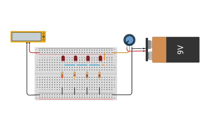Circuit Design Battery Level Indicator Tinkercad