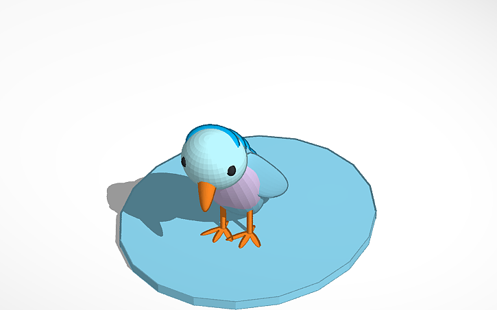 3D design blue bird in the water | Tinkercad