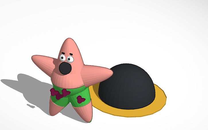 3D design patrick and his rock | Tinkercad