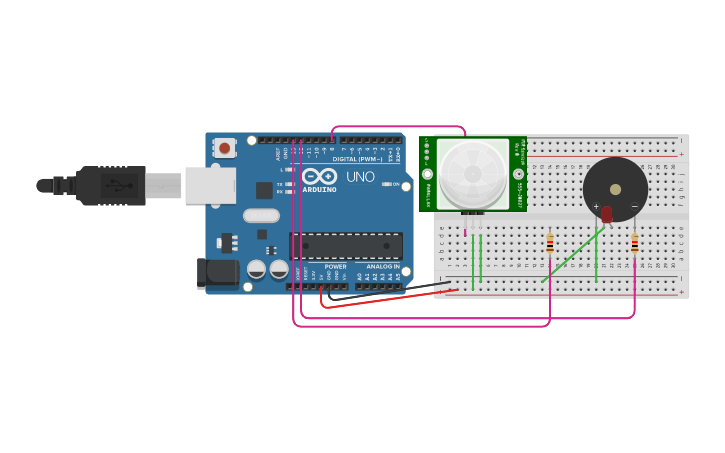 Circuit design Anti-Kawatan Detection System II - Tinkercad