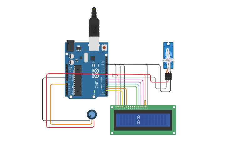 Circuit design lcd16x2 v.2 - Tinkercad