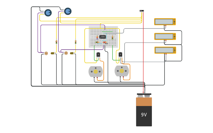 Circuit design Simple line follower circuit - Tinkercad