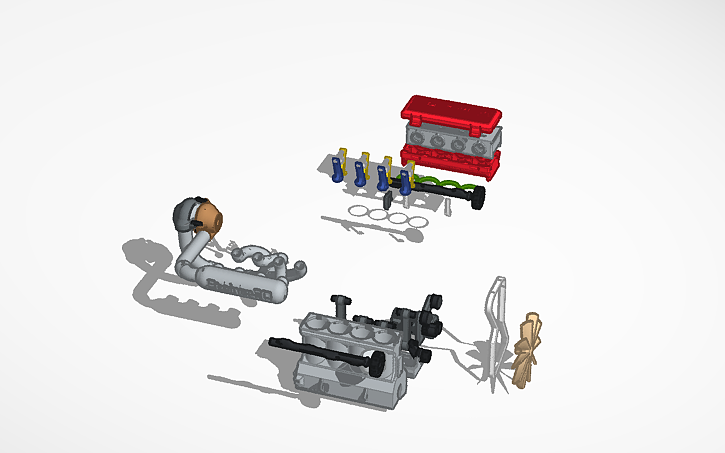 3D design Turbo Charged I4 Engine Model - Tinkercad