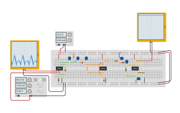 Circuit design ECG - Tinkercad