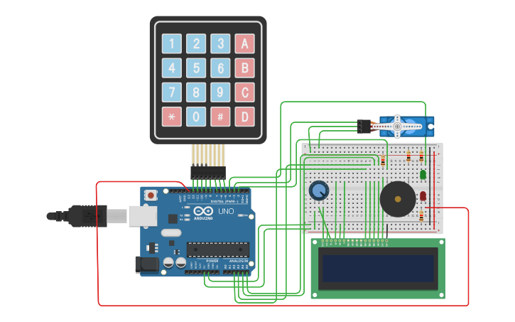 Circuit design Smart Door Lock System - Tinkercad