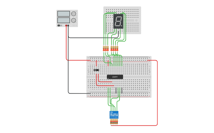 Circuit design Decoder Circuit (7 Segment) - Tinkercad