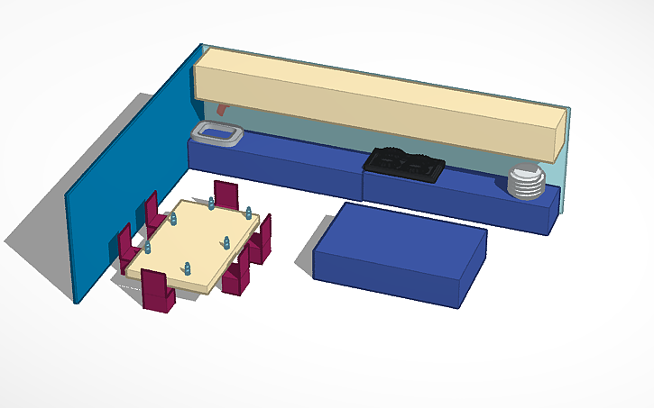 3D design modular kitchen - Tinkercad