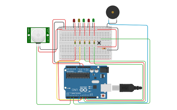 Circuit design Traffic system - Tinkercad
