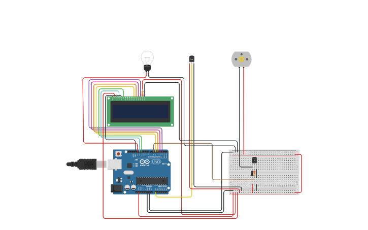 Circuit design Automatic Room Temperature Control - Tinkercad