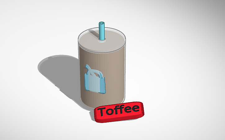 3D design JuEllen's Ice Cafe Coffee with a Toffee - Tinkercad