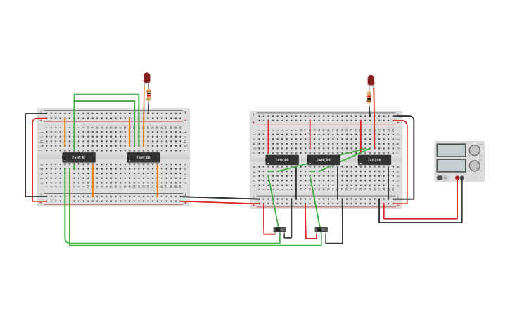 Circuit design DeMorgan's Law 1 - Tinkercad