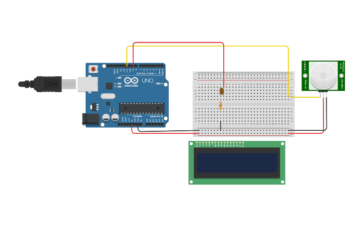 Circuit design LED GLOWING USING PIR SENSOR - Tinkercad
